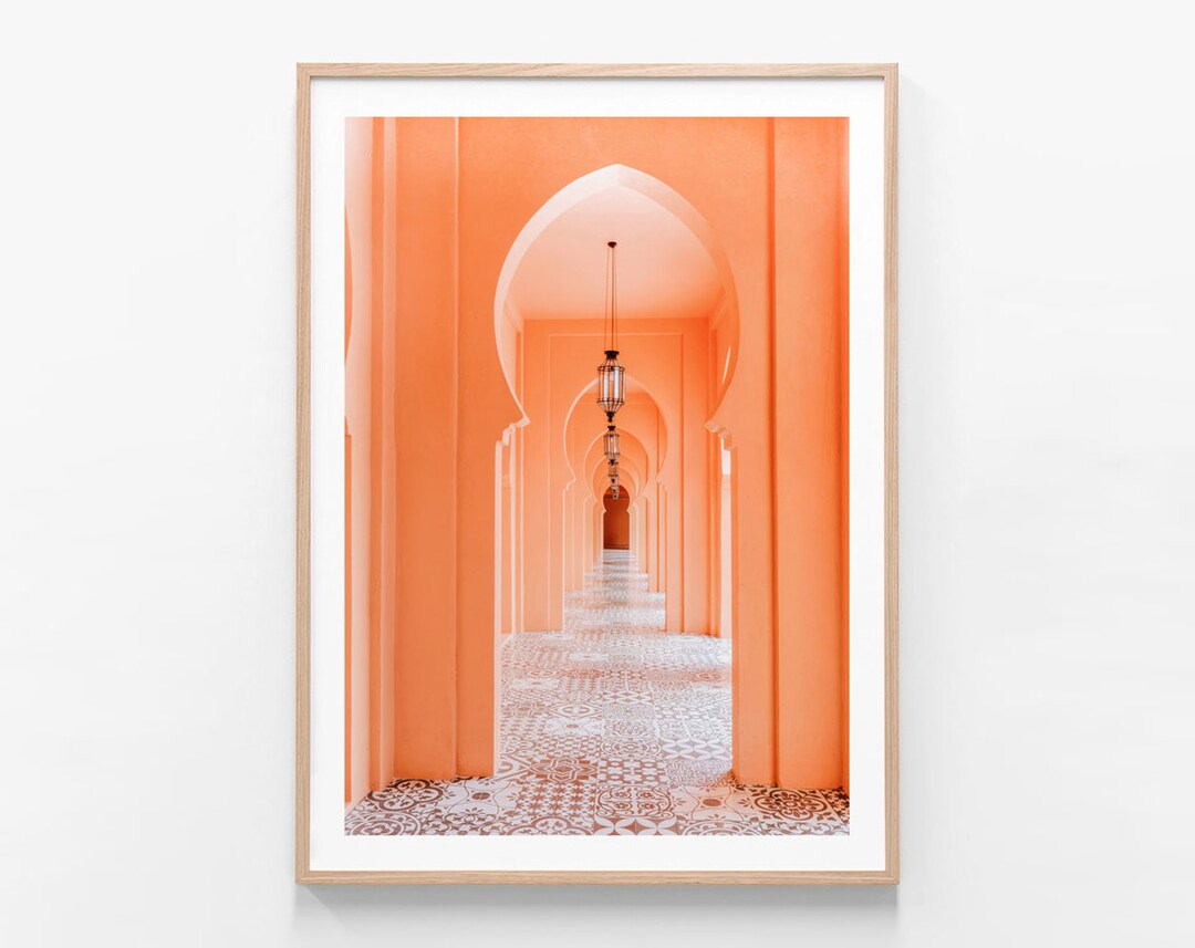 Moroccan Wall Art Palace Walkway Tiles Orange Travel Morocco French ...