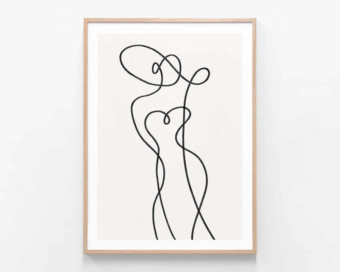 Minimalist Line Art Poster | Femme Line 1 | Female Silhouette Hand ...