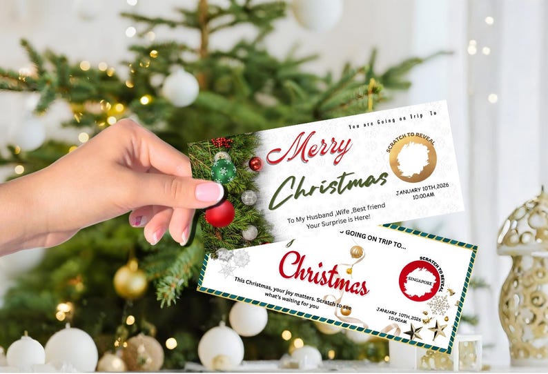 Editable Christmas Scratch Card Template (digital Download) - Etsy