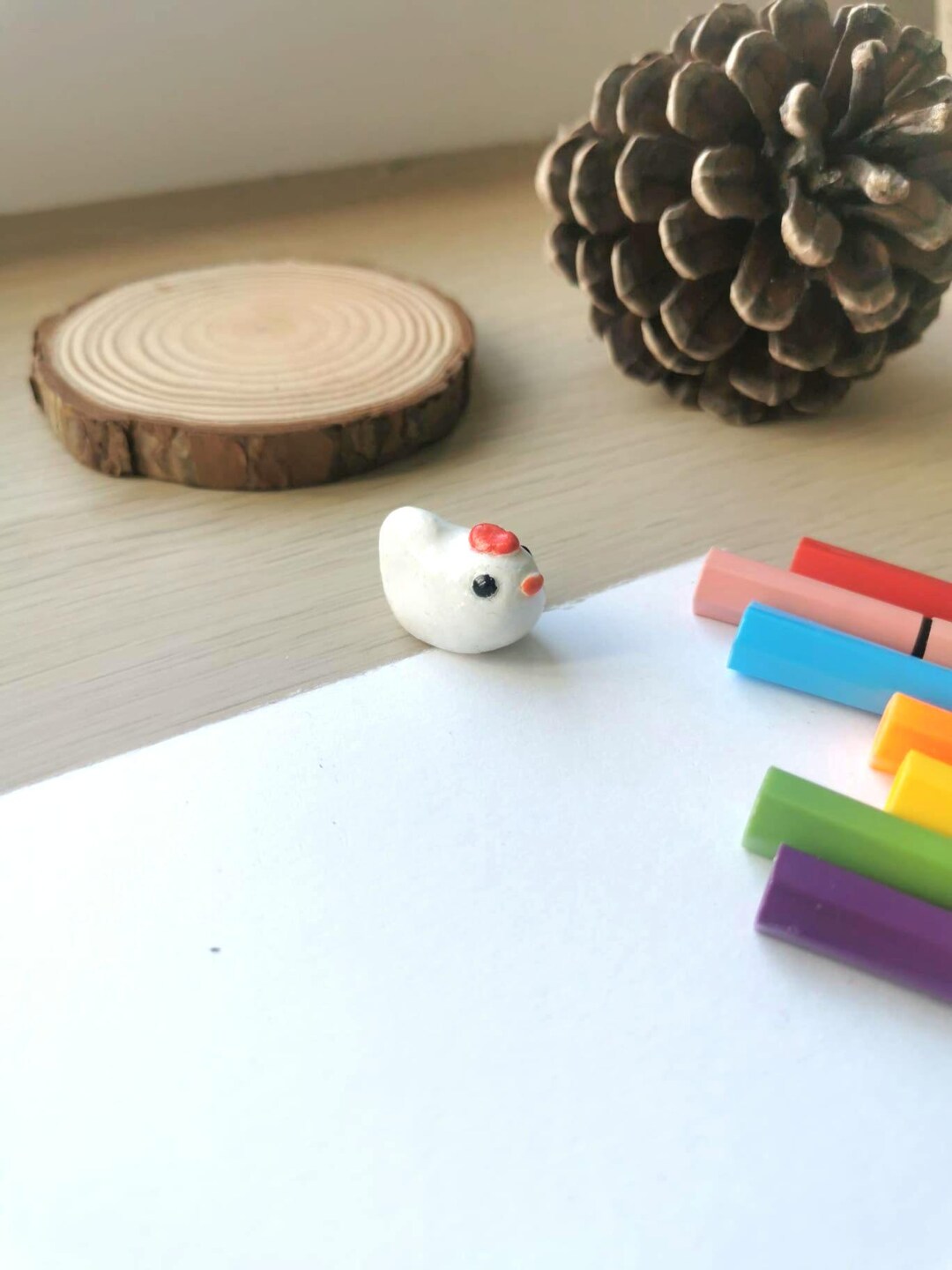 Handmade Clay Chicken Desk Buddy Figurine Room Decor Gift - Etsy