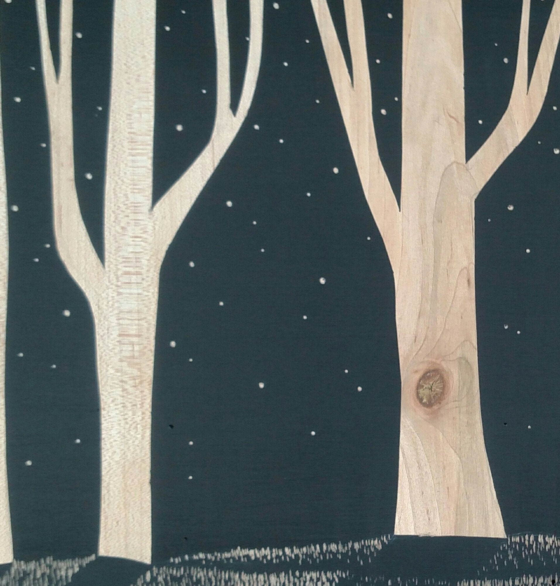 Tree Art, Tree and Moon Wall Art, Wood Wall Art, Wood Burning, Moon ...
