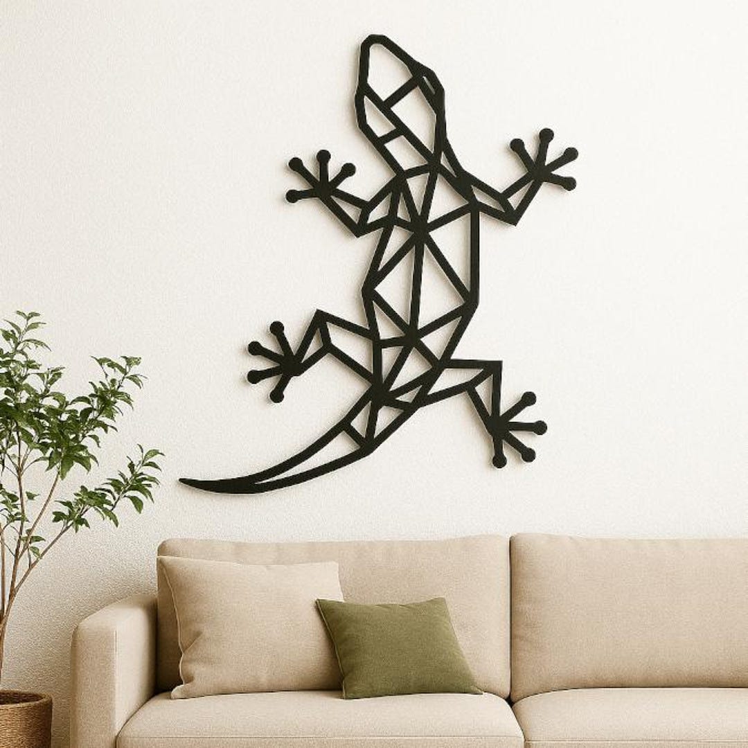 Geometric Openwork Gecko Dxf Svg Eps Png Pdf File for Laser Cutting Cnc ...