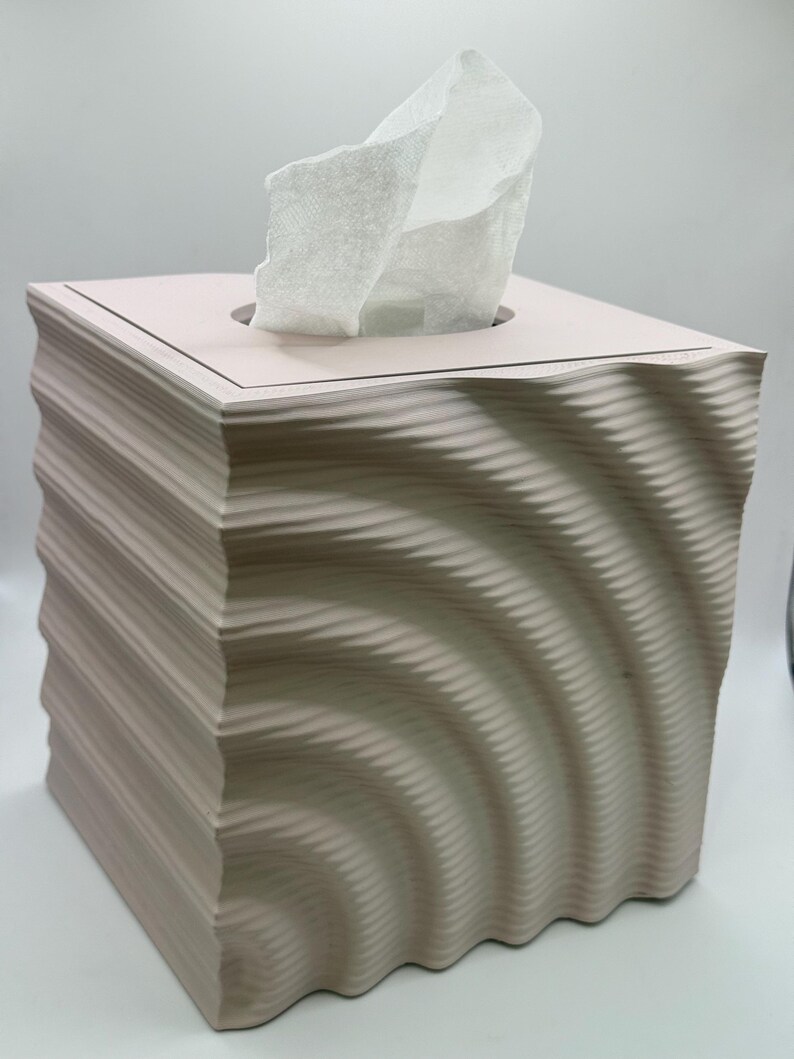 Modern Wave Tissue Box Cover – 3D Printed Square Tissue Holder ...