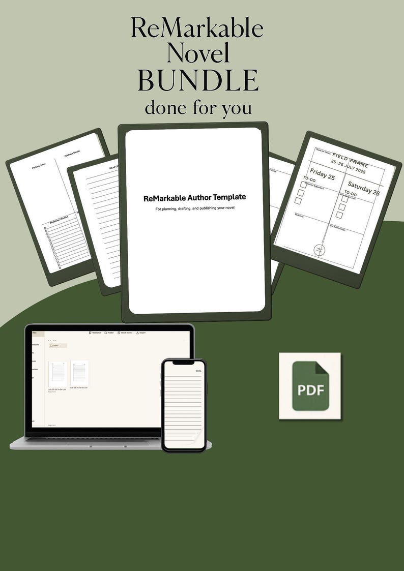 Remarkable Novel Planning Template Bundle | Author Workbook PDF for ...