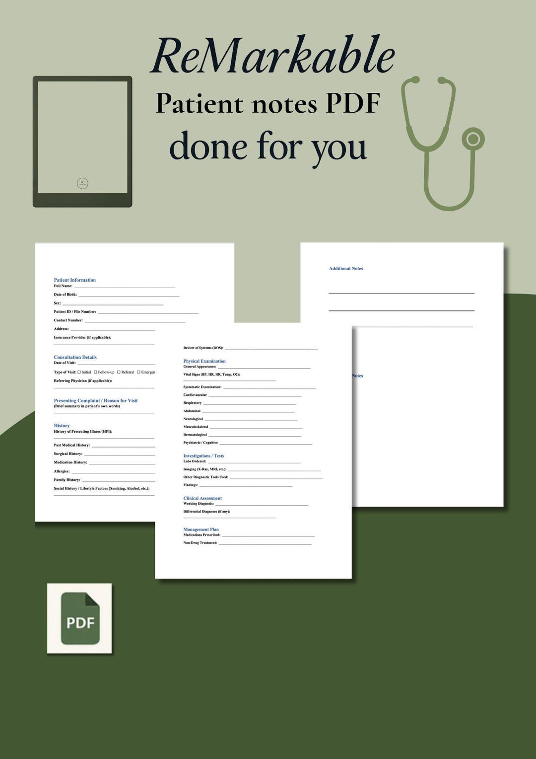 Patient Consultation Template for Doctors | Remarkable PDF Format ...
