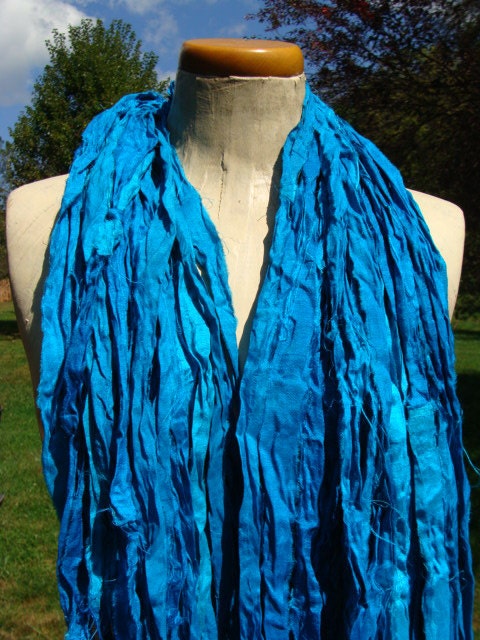 Super Soft Luxurious Silk Ribbon 60 to 70 Yards Bright Blue | Etsy