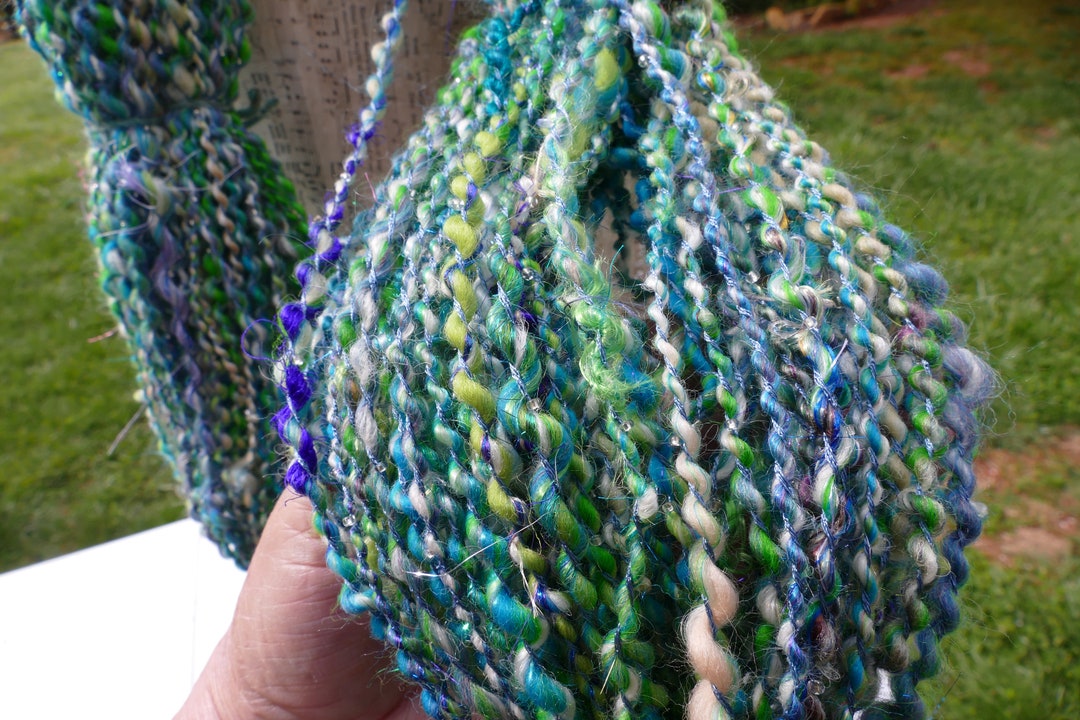 Hand Spun Core Spun Art Yarn Spun From Handmade Batt and Plyed With ...