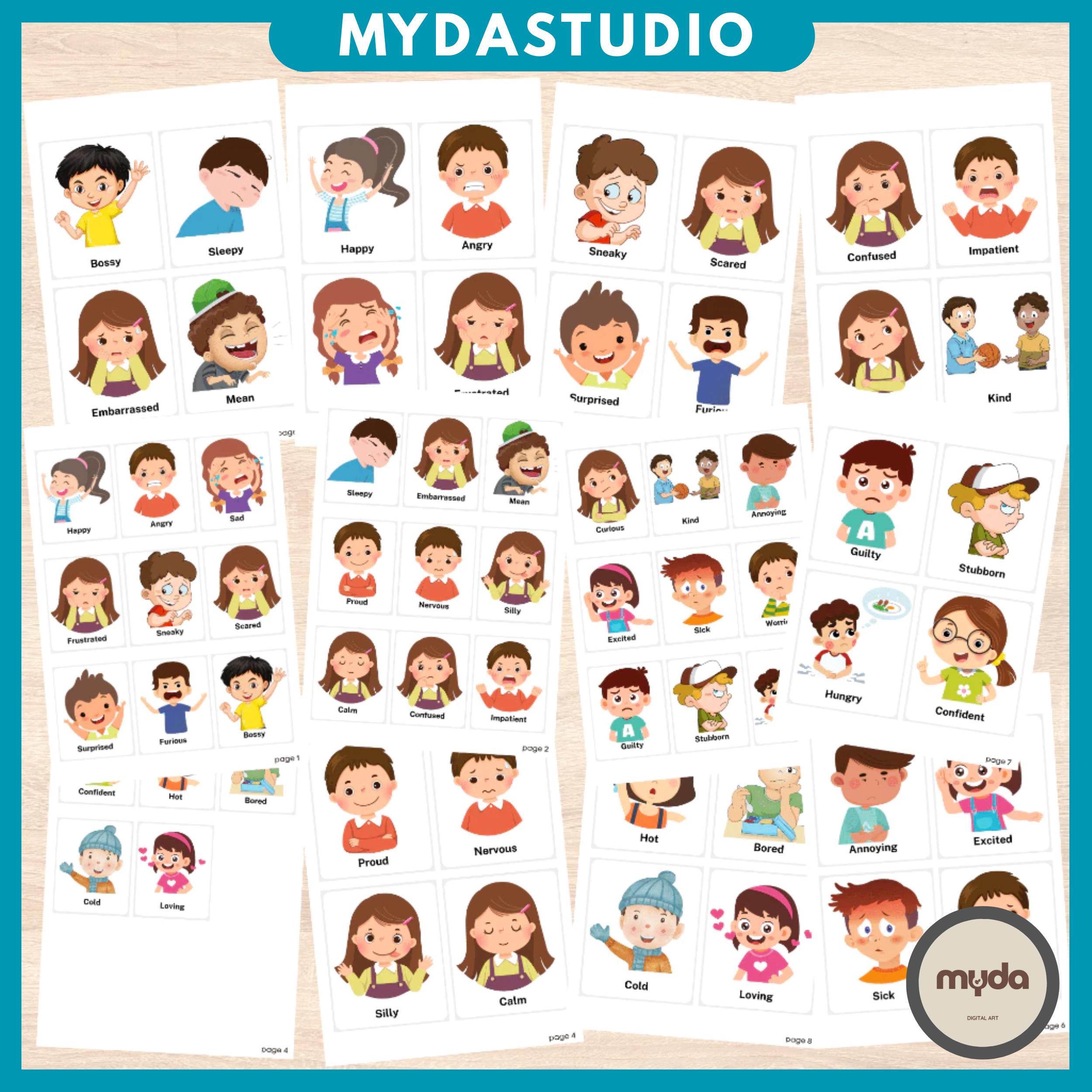 27 Emotion Flash Cards | Printable PDF | Emotional Learning for Kids ...