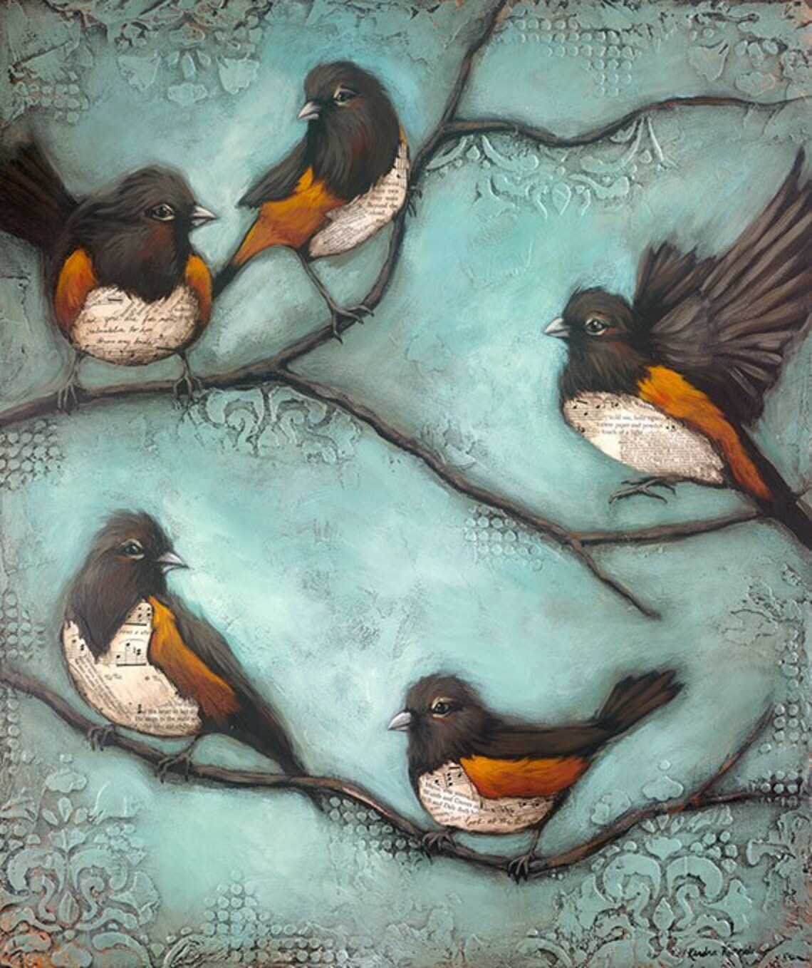 Bird Mixed Media Art Print titled Ready To Fly Bird Wall | Etsy