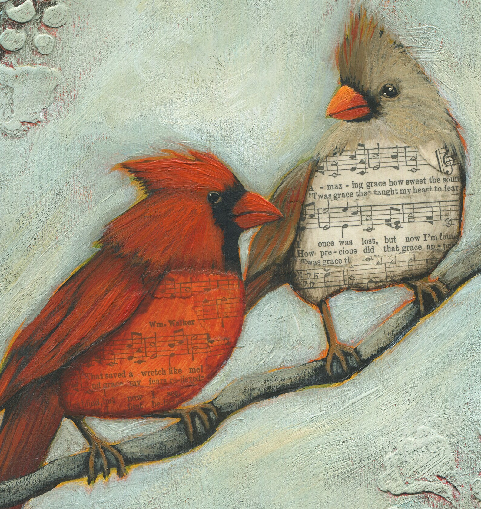 Female and Male Cardinals Amazing Grace Titled Two Cardinals - Etsy