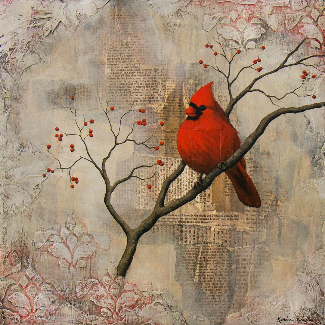Cardinal Print, Cardinal Painting, Titled A Single Cardinal, Limited ...