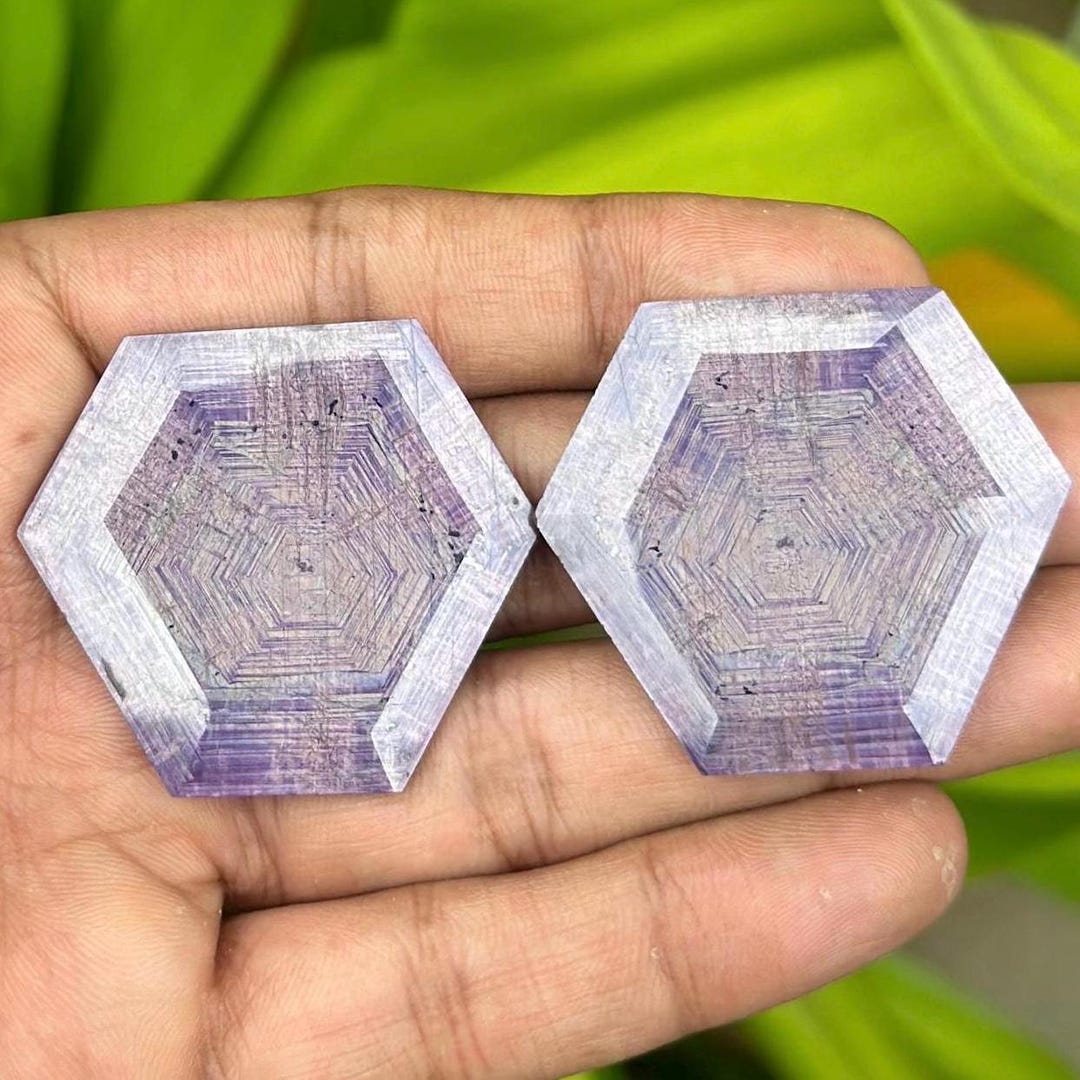 Trapiche Ruby Pair 171 Carat Purple Collector's Gemstone Very Rare One ...