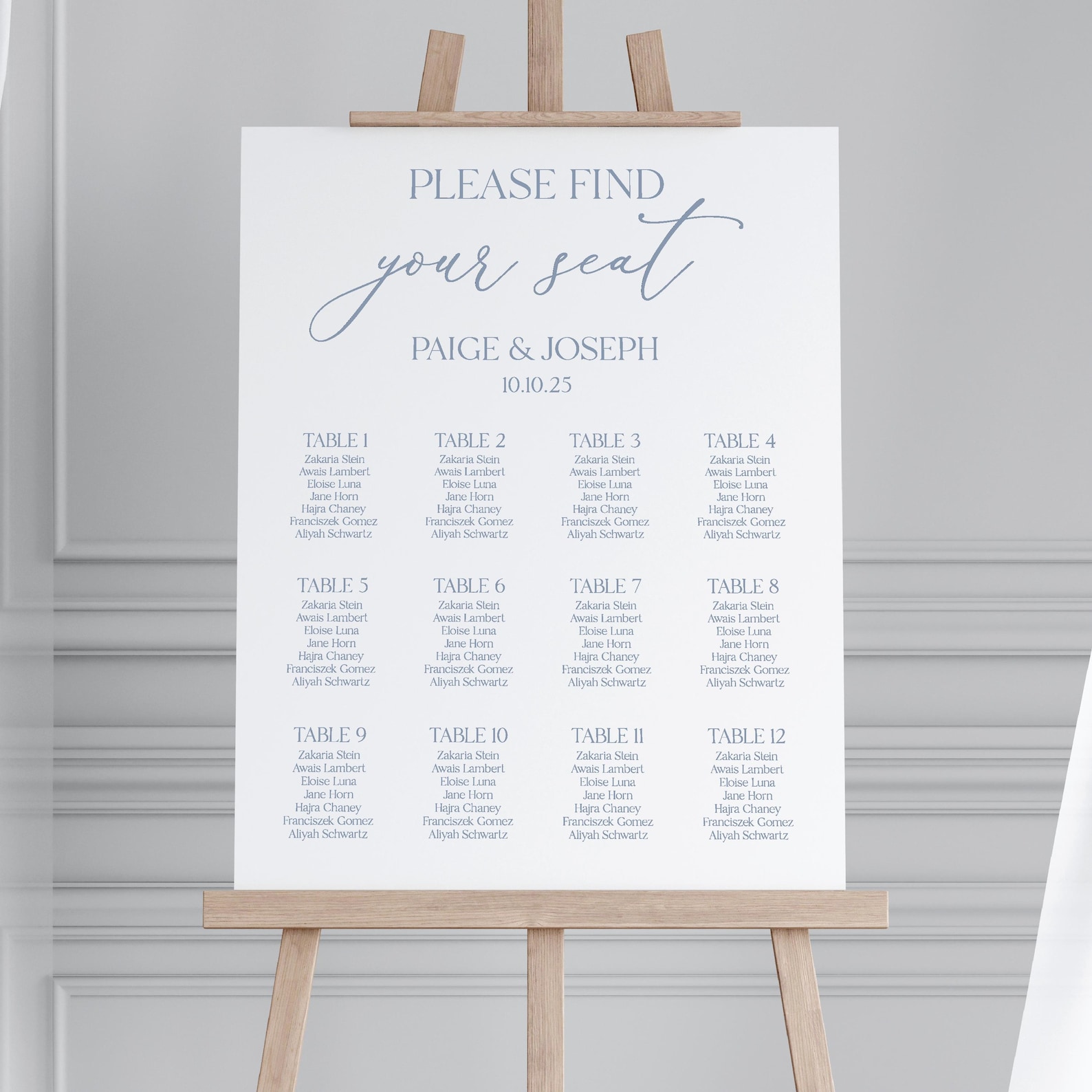 Printable Please Find Your Seat Wedding Seating Chart – Corjl Editable ...