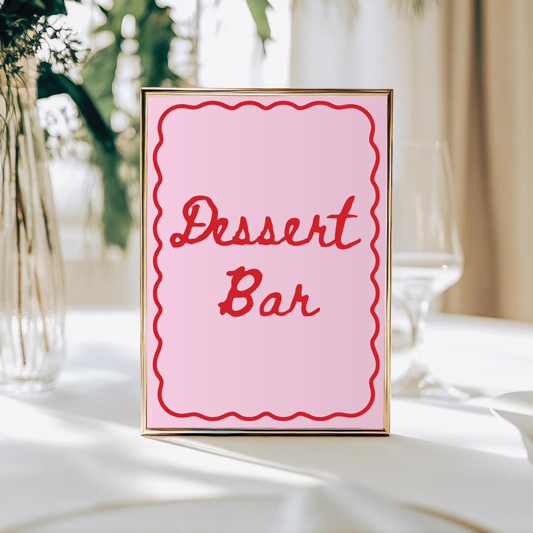 Editable Hand Drawn Font Dessert Bar Template | Printable Wedding ...
