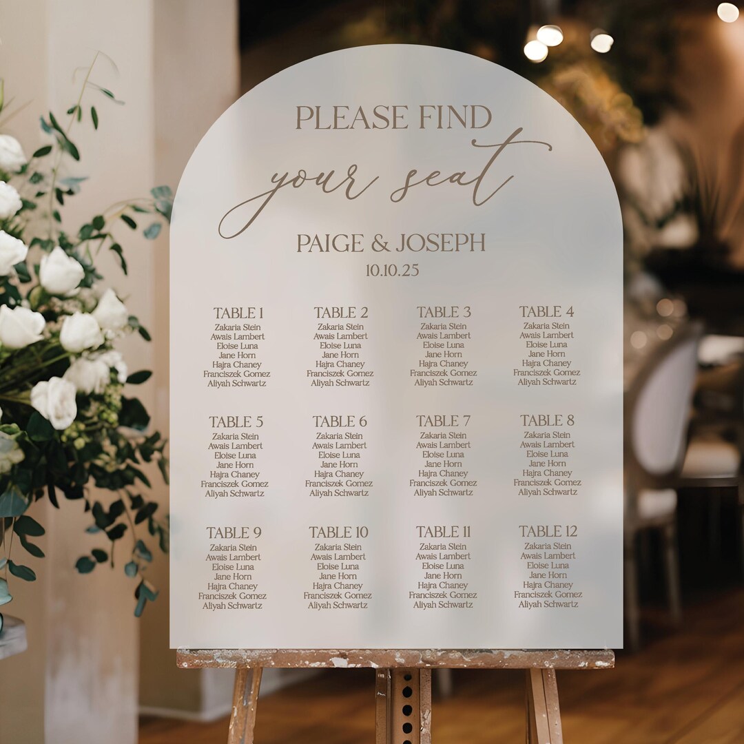 Printable Please Find Your Seat Wedding Seating Chart – Corjl Editable ...