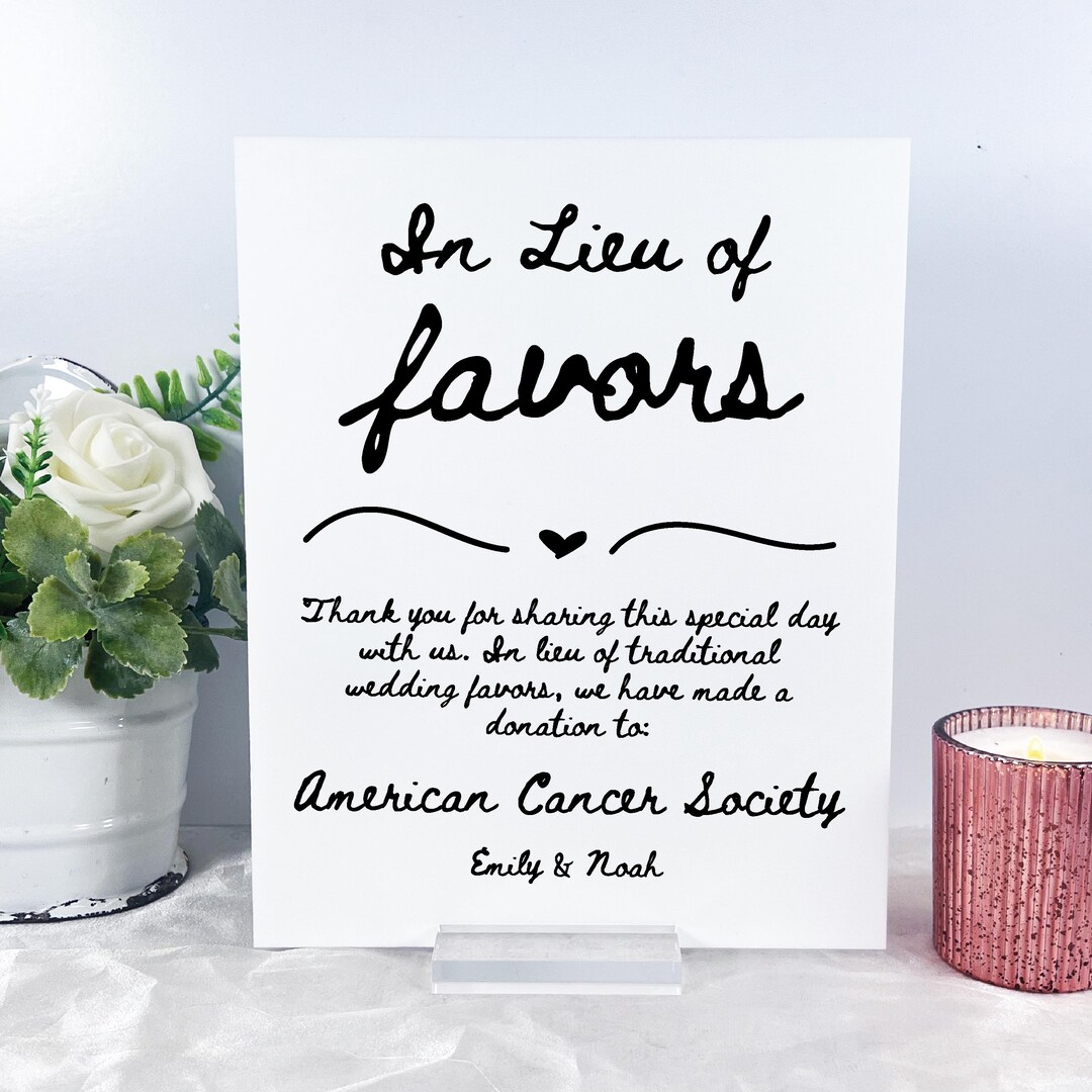 Editable in Lieu of Favors Sign | Hand Drawn Font (digital Download) - Etsy