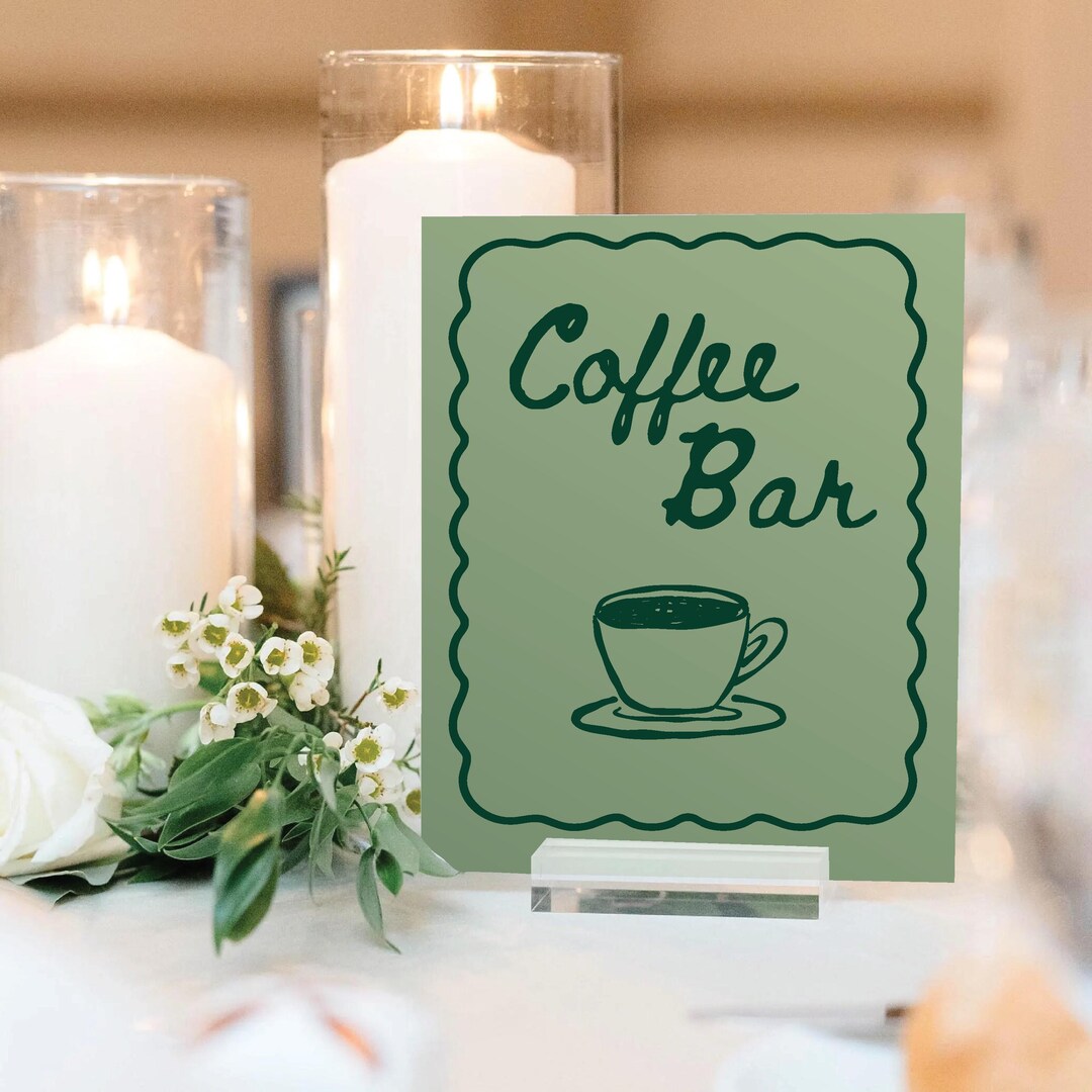 Editable Hand Drawn Font Coffee Bar Template | Printable Wedding Coffee ...
