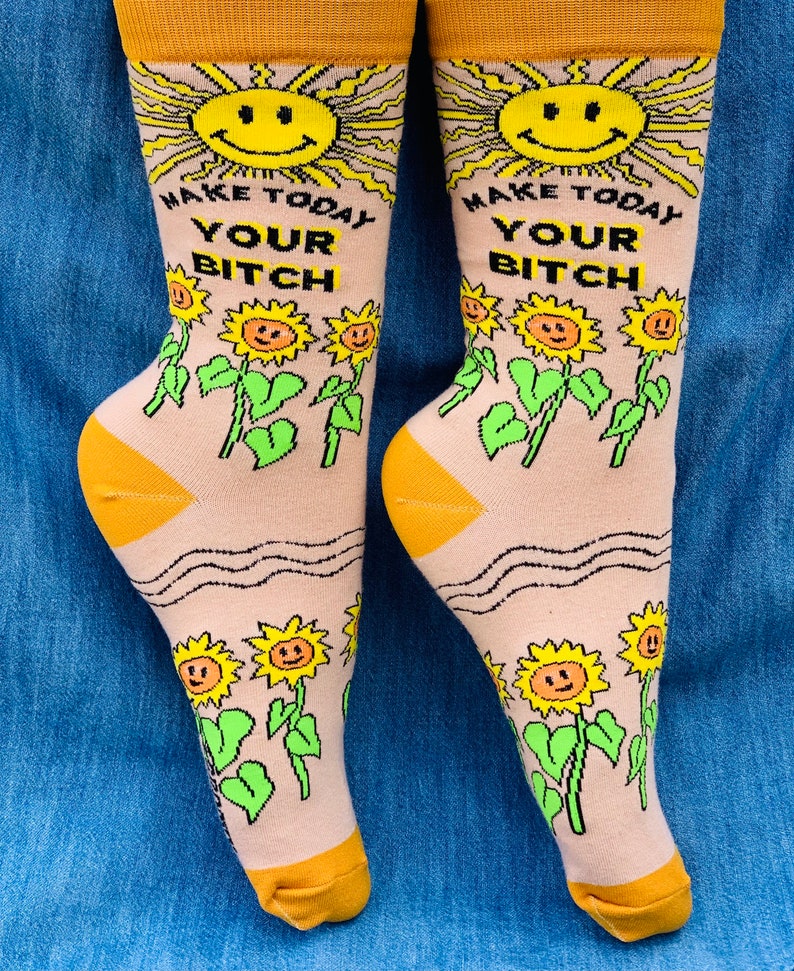 Make Today Your Bitch Womens Crew Socks - Etsy