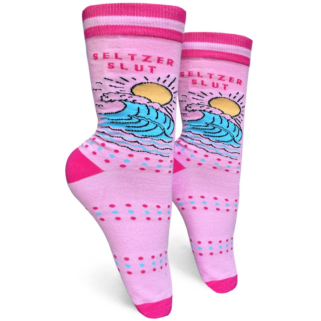 Seltzer Slut Womens Crew Socks Etsy