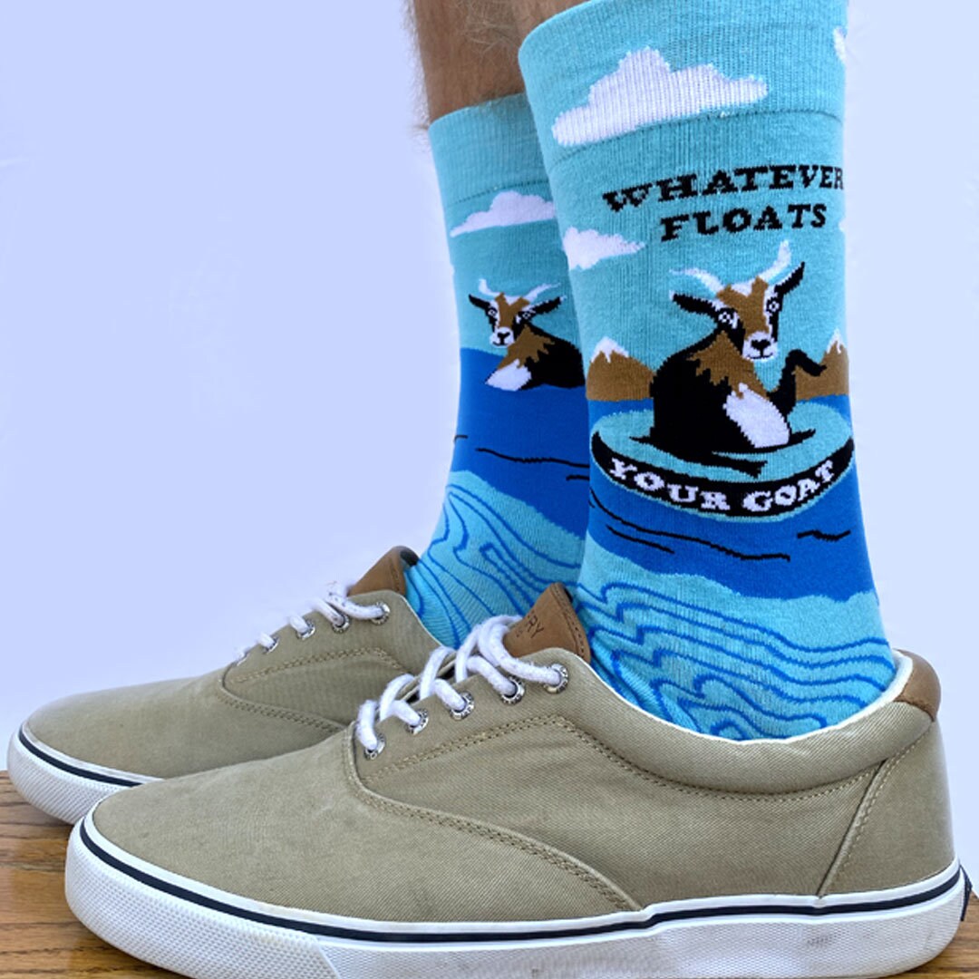 Whatever Floats Your Goat Mens Crew Socks Mens Socks, Funny Socks ...