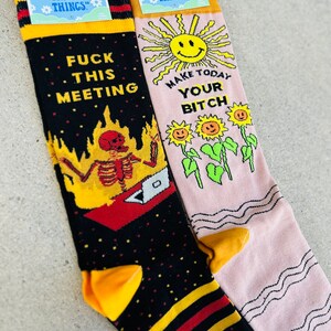 Fuck This Meeting Mens Crew Socks - Etsy