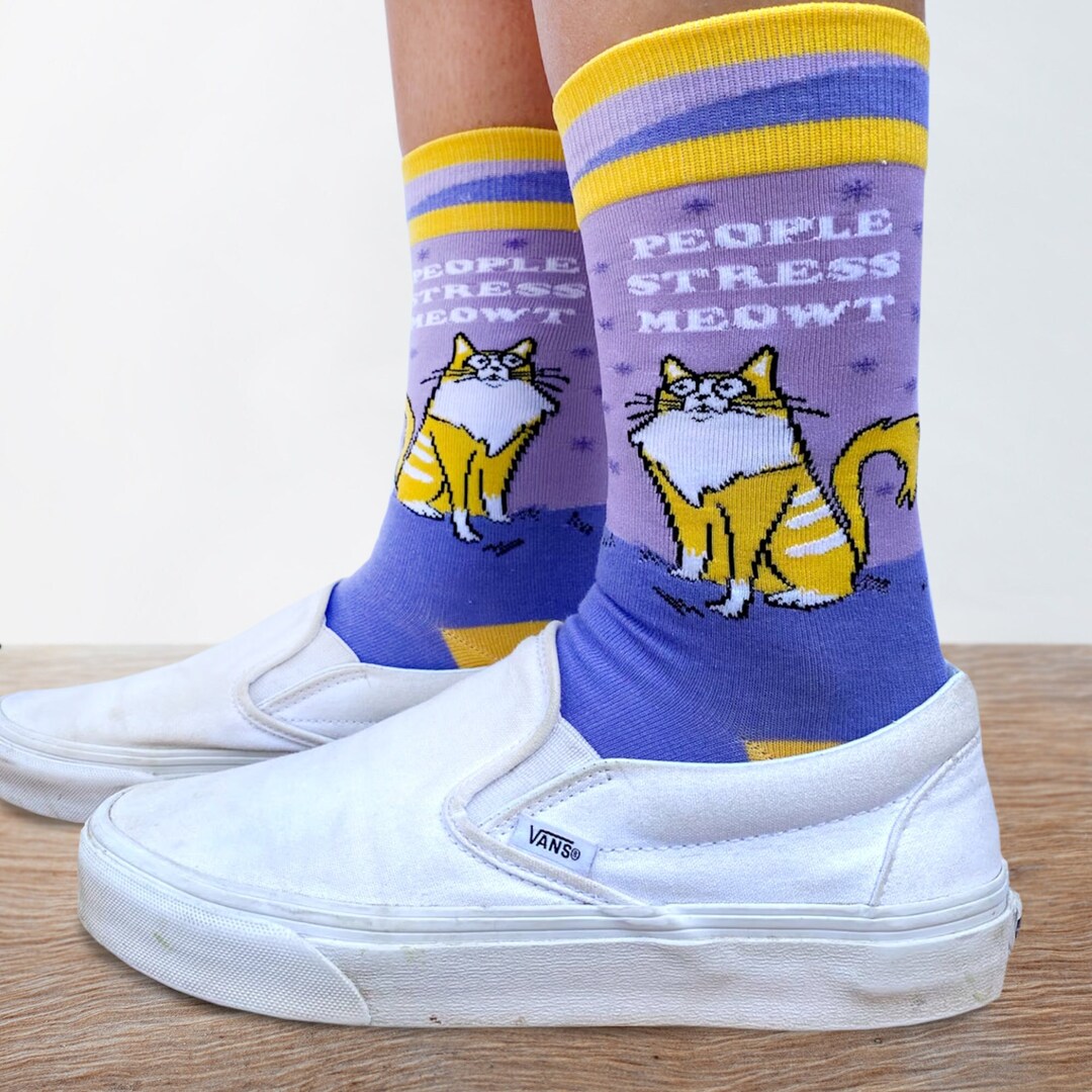 People Stress Meowt Women’s Crew Socks - Etsy