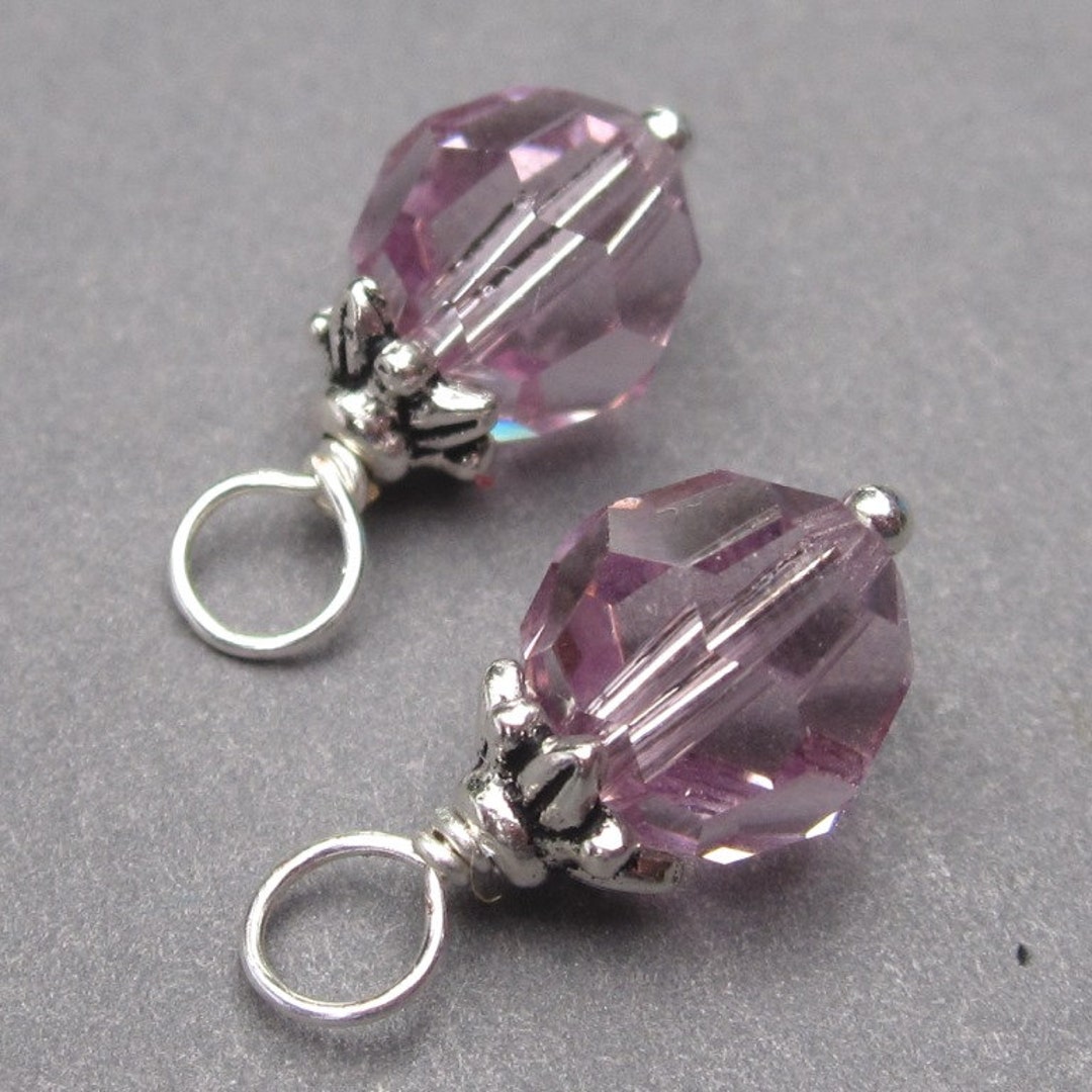 Light Amethyst Purple June Crystal Birthstone Charms for Necklaces ...