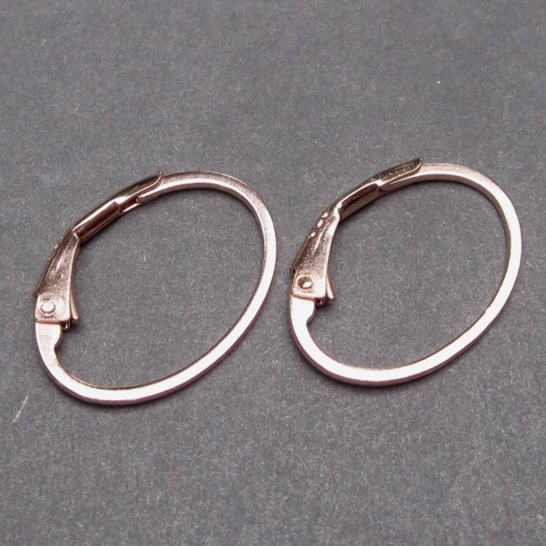 Rose Gold Hoop Lever Back Earrings for Interchangeable Charms ...