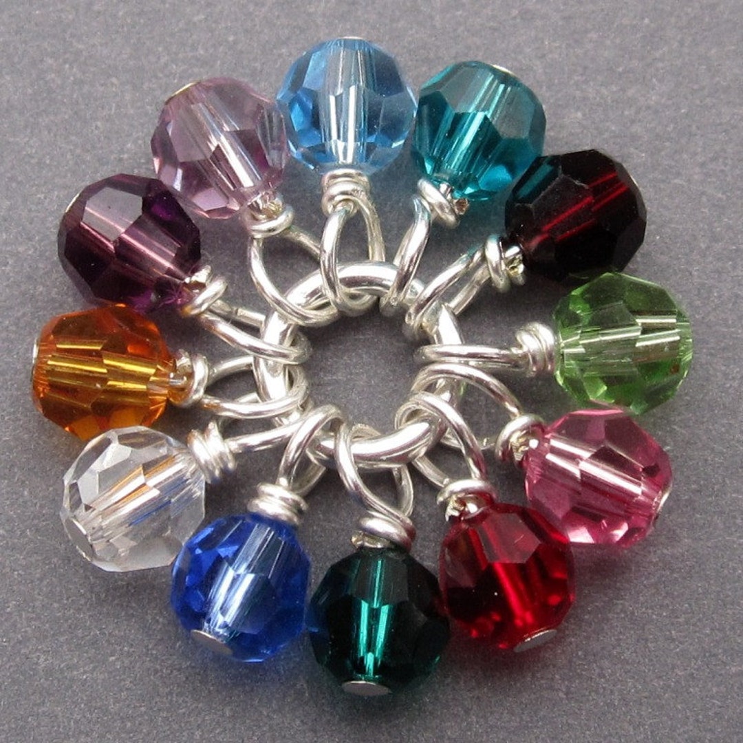 Birthstone Charms, Sterling Silver Crystal Necklace Charms ...