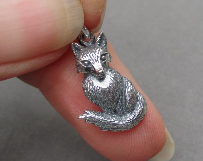 Sterling Silver Fox Necklace Charm, Necklace Pendant, Bracelet Earring ...