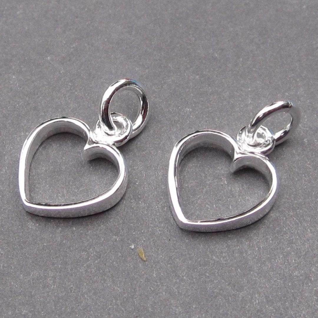 Sterling Silver Heart Charm for Necklaces, Bracelets and Earrings ...