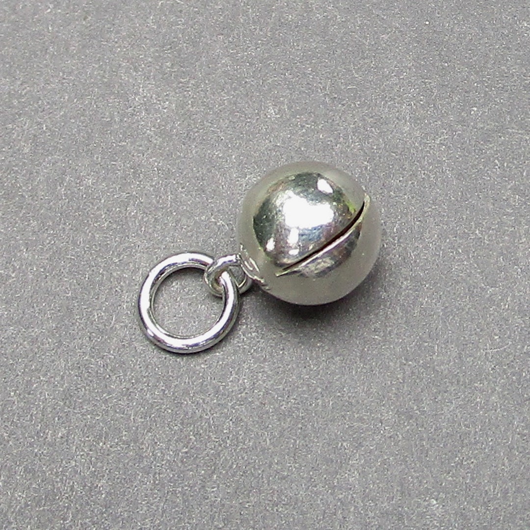 Large Sterling Silver Jingle Bell Bracelet Charm, 10mm Jingle Ball ...