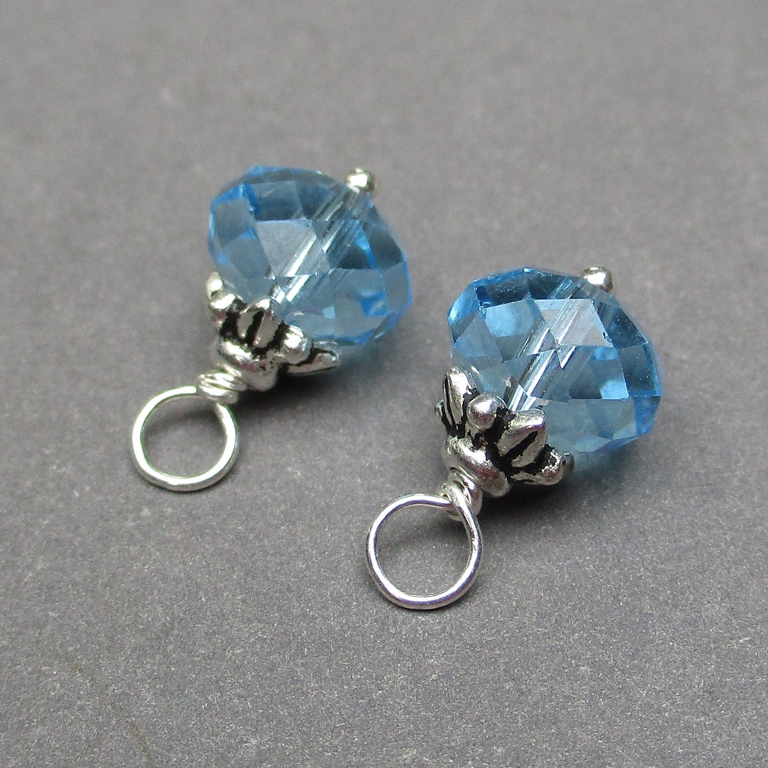 Aquamarine Blue Crystal Birthstone Charms for Earrings, Necklaces and ...