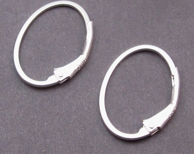 Sterling Silver Leverback Earrings, Interchangeable Charm Oval Hoop ...