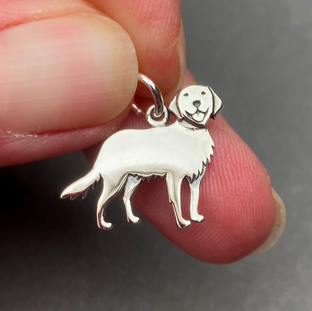 Sterling Silver Golden Retriever Dog Charm Pendant for Necklaces and ...