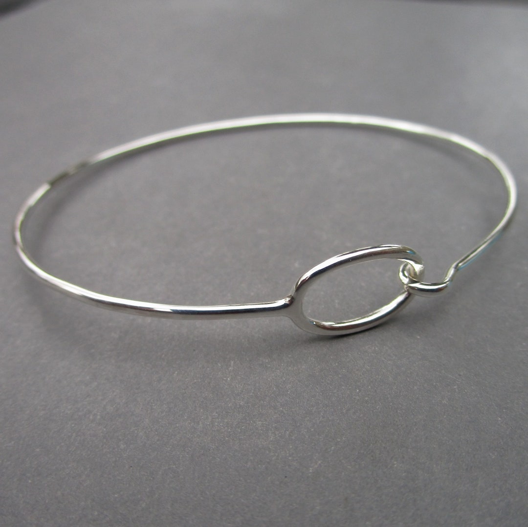 Sterling Silver Bangle Bracelet, Charm Bracelet, Gift for Her ...