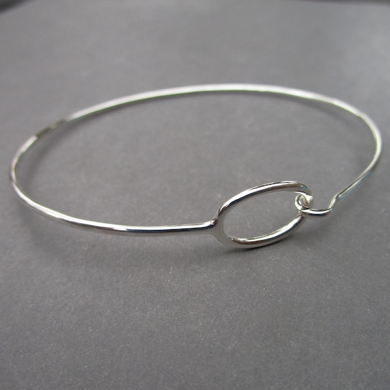 Sterling Silver Bangle Bracelet Charm Bracelet Gift for Her - Etsy