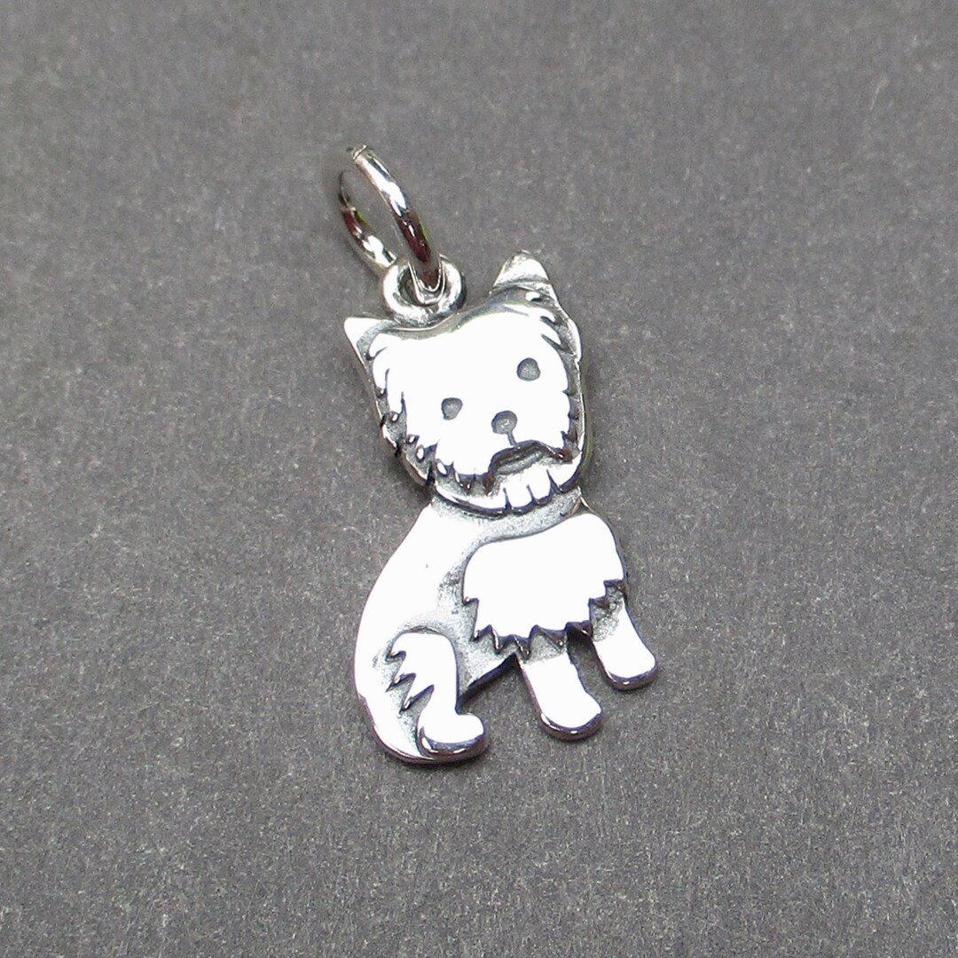 Sterling Silver Yorkie Yorkshire Terrier Dog Necklace Charm, Dog Breed ...