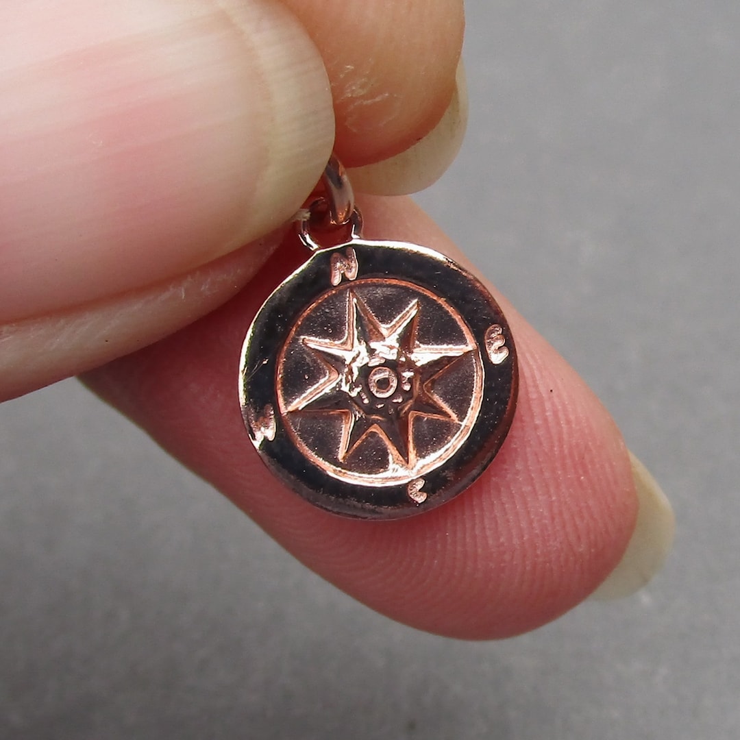 Rose Gold Compass Necklace Charm, Bracelet Charm, Compass Necklace ...