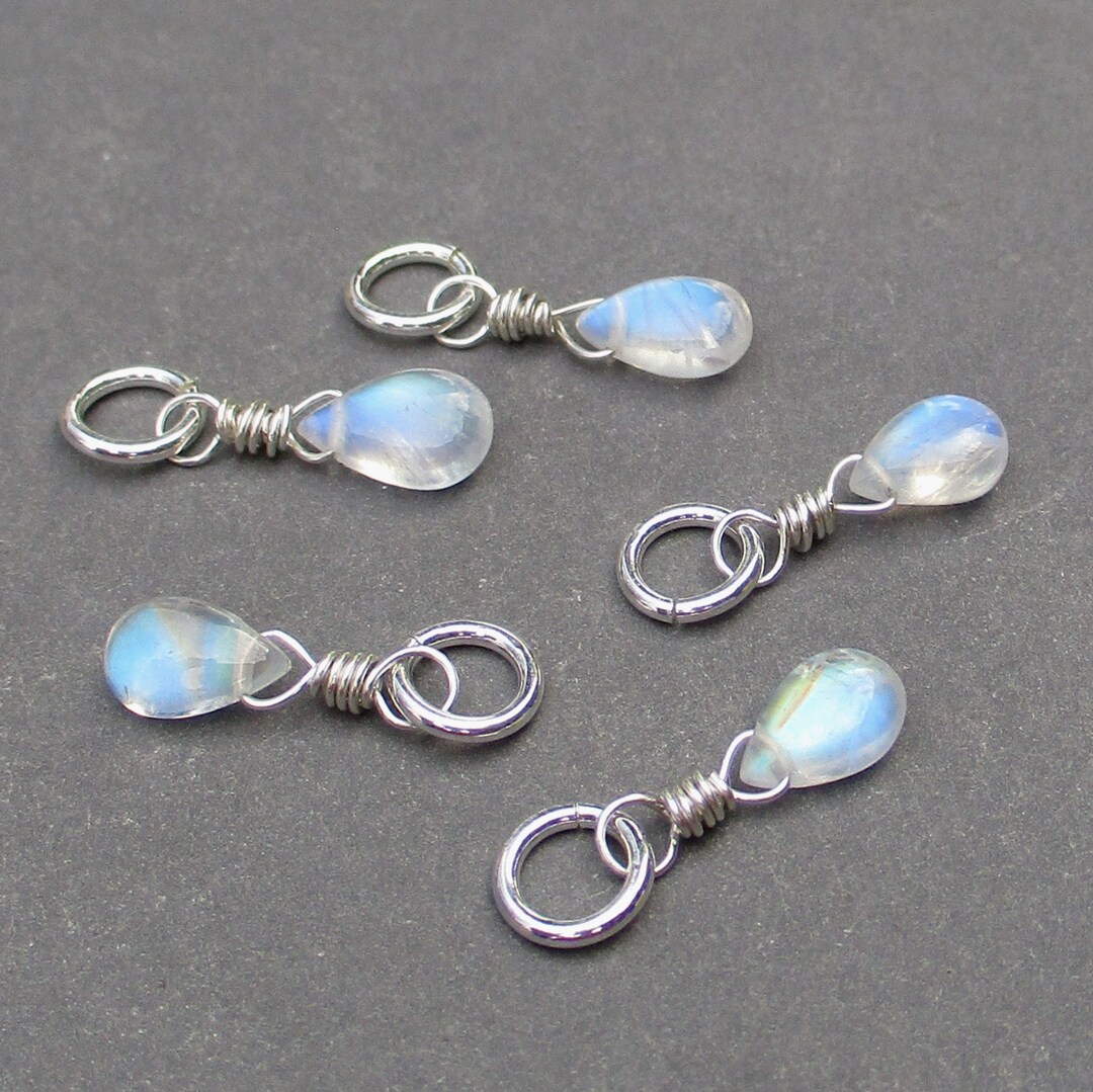 Rainbow Moonstone October Birthstone Necklace Charm, Sterling Silver ...