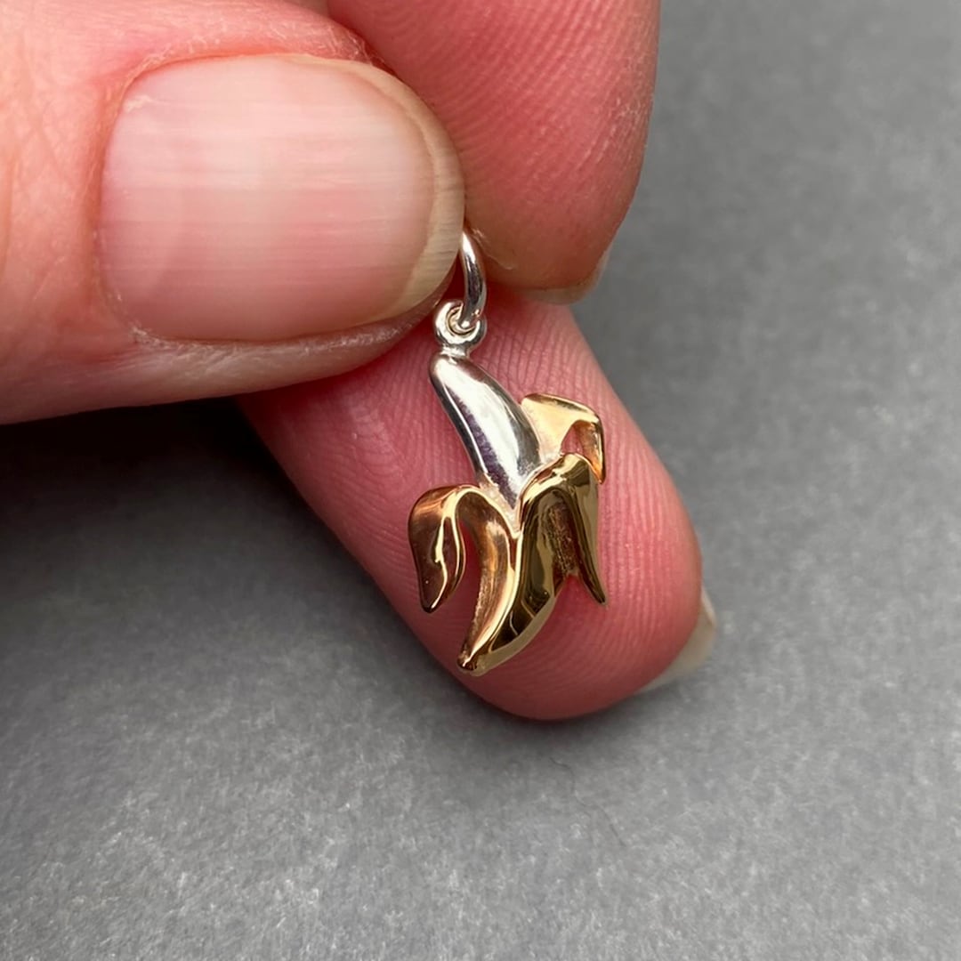 Sterling Silver Banana Necklace Charm, Bracelet Charm, Fruit Jewelry ...