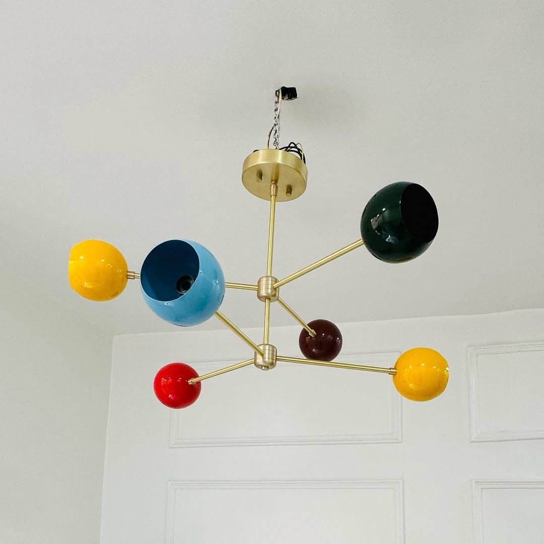 Mid-century Modern Colorful Sputnik Chandelier -6-arm Multi-color ...