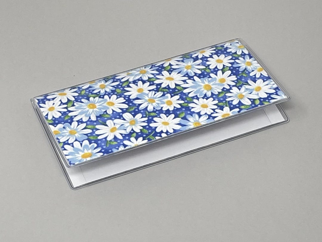 Checkbook Cover Daisy Blue - Etsy
