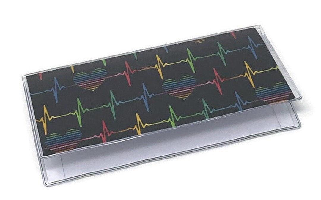 Checkbook Cover Rainbow Heart Beat - Etsy
