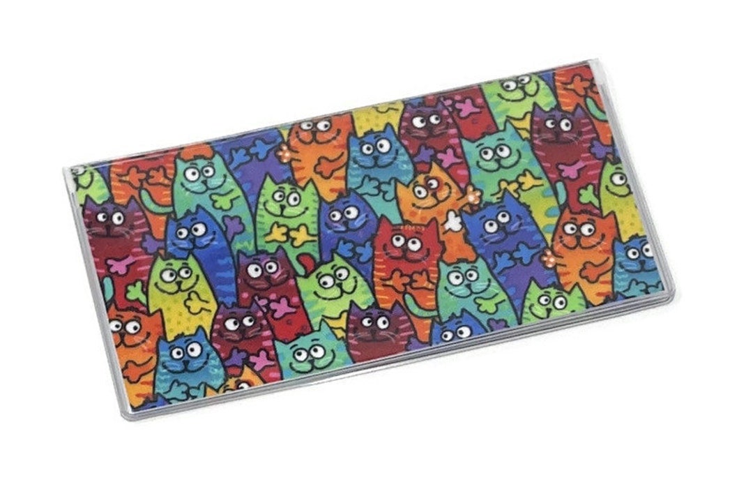 Checkbook Cover Tie Dye Cats - Etsy