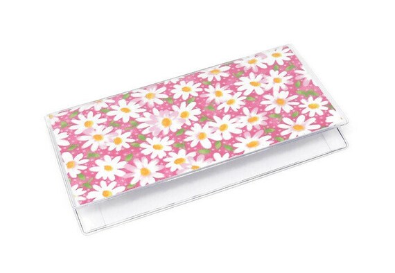 Checkbook Cover Daisy Pink | Etsy