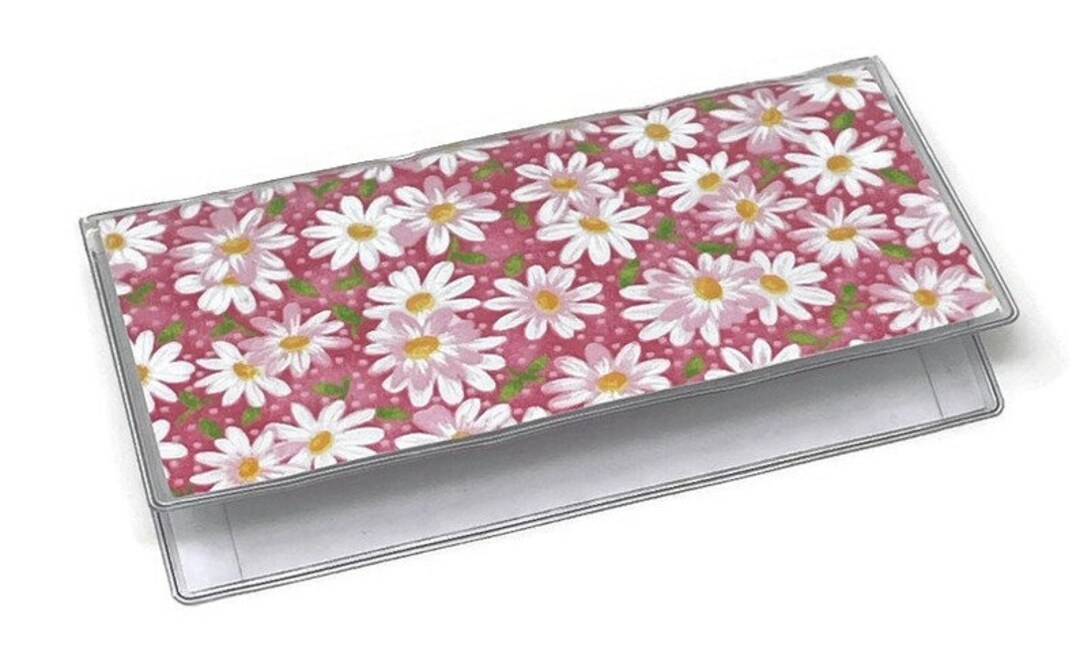 Checkbook Cover Daisy Pink - Etsy