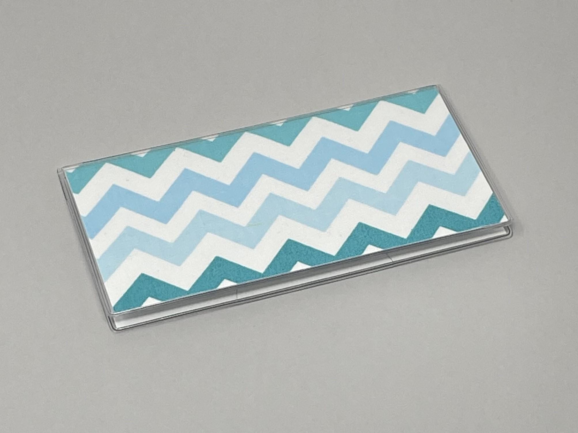 Checkbook Cover Blue Chevron - Etsy