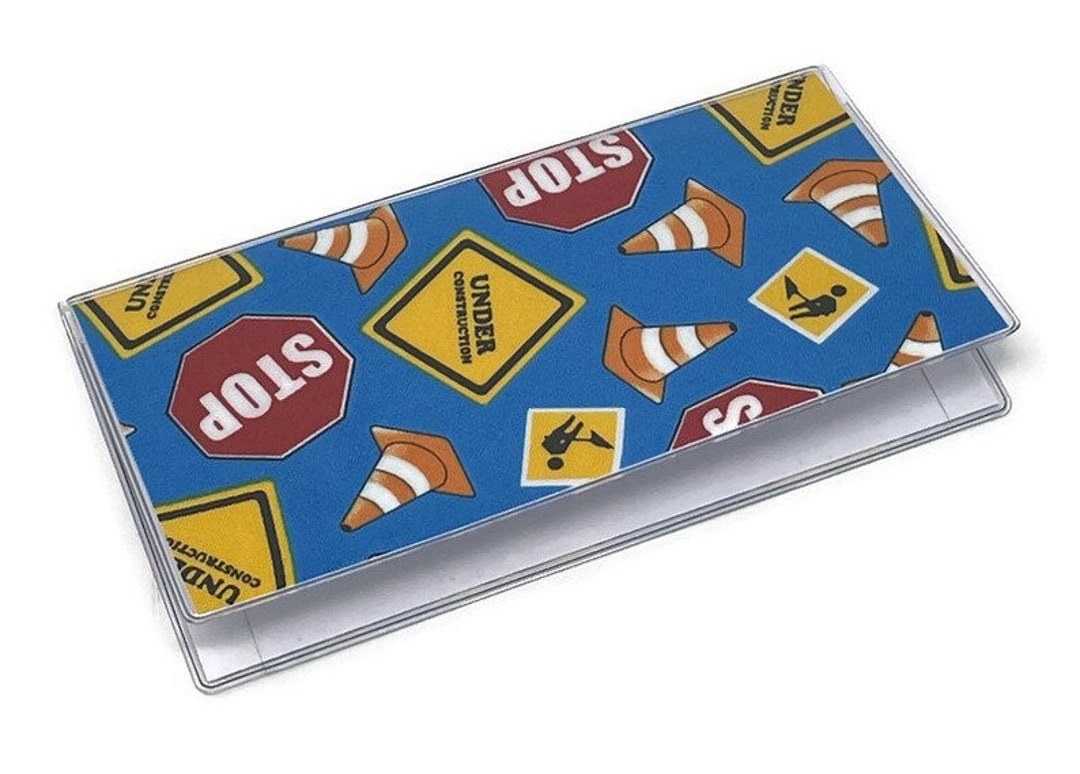 Checkbook Cover Under Construction - Etsy