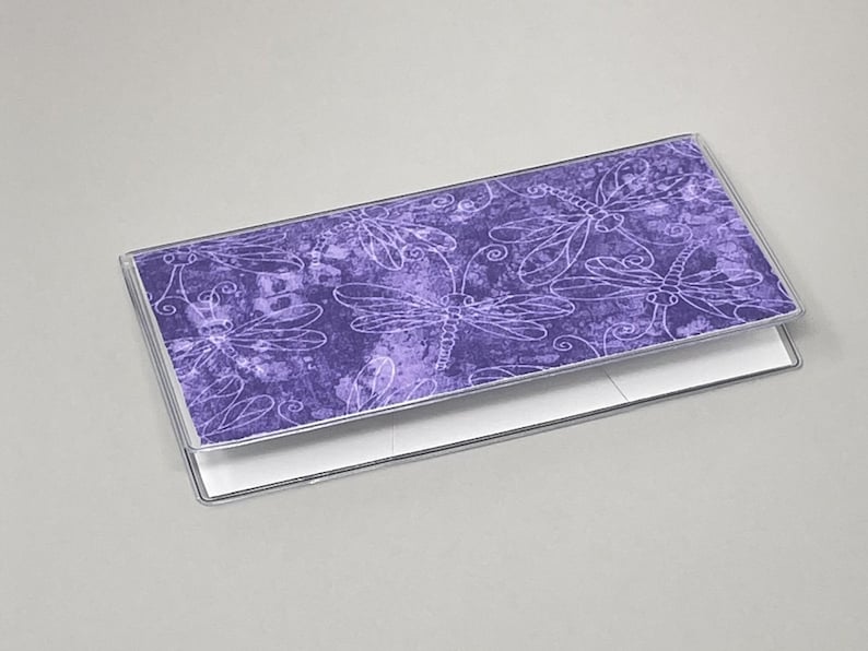 Checkbook Cover Lavender Dragonfly - Etsy